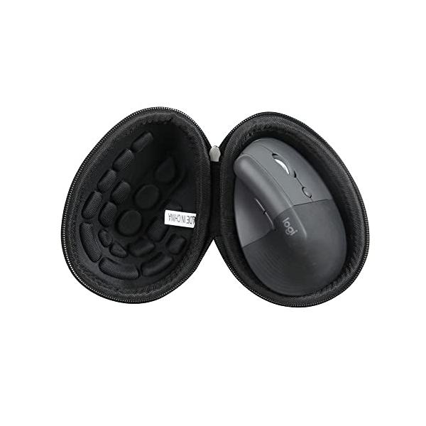 ・ブラック  ・・Color:ブラック・Hermichel-ハードトラベル収納キャリングケース・のために適したロジクール ワイヤレス 縦型 静音 エルゴノミック マウス LIFT M800GR・耐久性と長持ちする性能を提供するプレミアムハー...