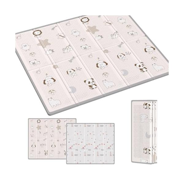 動物+町/180×200×1cm/-・Size:180×200×1cmColor:動物+町・「高品質なXPE素材」：こちらのプレイマットは高品質なXPE素材を採用しており、有害な化学物質を含まない無害・無臭の素材で、柔らかくて弾力性があり、...