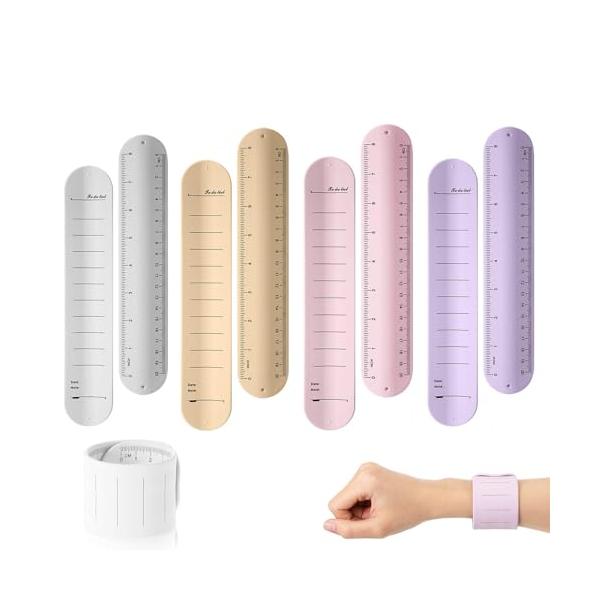 スタイルA-4色 4個入り/-/-・Color:スタイルA-4色 4個入り・防水性・実用的なデザインリストバンド メモの上質なシリコン素材で、丈夫で防水性があり、手を洗ったり汗をかいたりしても字が消える心配はありません。裏面が目盛りの刻んだ...