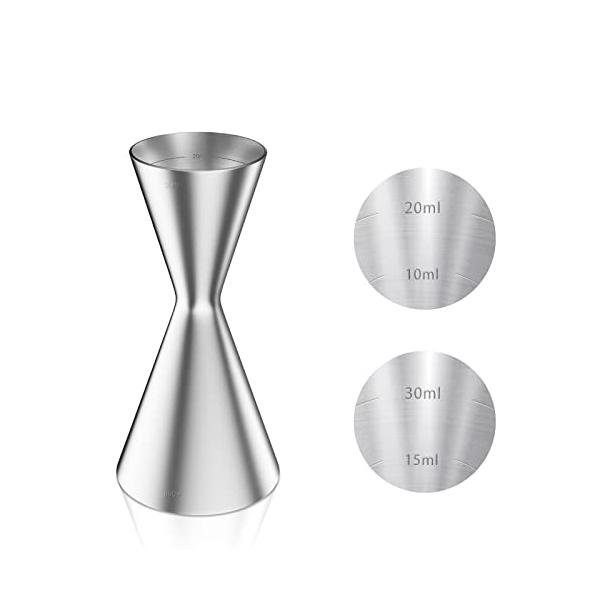 銀/30ml / 45ml/カクテルシェイカー セット・Shape:B・テクスチャーアップグレード最も基本的なバーテンディングツール：30ml/45mlのオンスカップ*1。 手に持ったときの強さと充実感は、バーテンディングをより快適にし、バ...