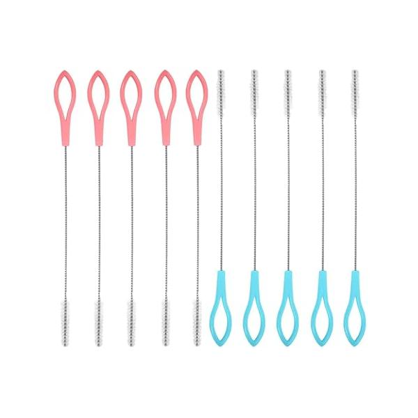 ピンク、ブルー/中/なし・製品規格：10個入り、全長200ミリ、ブラシヘッド長33ミリ、幅5ミリ、多種の清掃ニーズに適している。・人体工学設計：握り心地が良く、使いやすい。グリップが指にフィットし、操作が簡単になります。・高品質の材質：ステ...