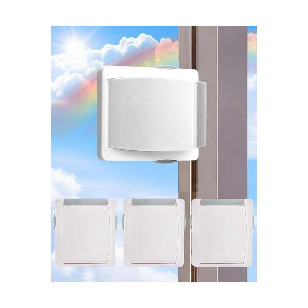 グレー 4個入緑、ピンク、グレー、茶色/-/-・Style:グレー 4個入・4個セット：長さ8cm、幅8.5cm、高さ1.1cmの窓ロック。ABS素材と3M接着剤を使用しており、有害ガスを含まず、無毒・無臭で新生児のいるご家庭にも最適です・...