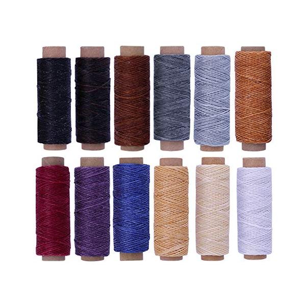 蝋引き糸 12色セット-1ナチュラル12色セット/蝋引き糸 12色セット-1/-・Color:ナチュラル12色セット・平紐タイプ：太さ直径1ｍｍ：長さ：50ｍ 平紐タイプで通しやすく、手縫いに最適です。重量：0.14kg・高品質ポリエステル...