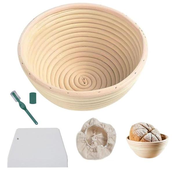 ホワイト/18cm/-・Color:ホワイト・サイズ：18*8cm。素材：籐、布。パッケージ：パンプルーフバスケットx1、クロスライナーx1，スクレーパー*1・高品質の素材：自然環境保護籐バスケット。表面から湿気を吸収し、パリッとした丸い皮...