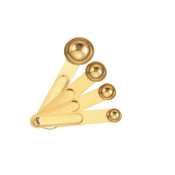 計量スプーン4本組 金/大さじ1 小さじ1 小さじ1／2 小さじ1／4/-・Color:計量スプーン4本組 金・素材高品質なステンレスで製作されるので、錆びつきにくく、耐久性に優れ、高強度、耐熱性、耐腐食性、長期間利用可能になります。15m...