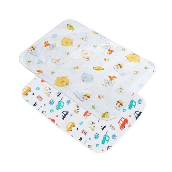 自動車＋宇宙星/50cm*70cm/2・Color:自動車＋宇宙星・??セット内容：おむつシート2枚セット、サイズ：50cm*70cm、カラー：自動車＋宇宙星。・??素材：綿100%+竹の繊維。綿の材質は柔らかくて快適で、竹繊維は急速に水を...