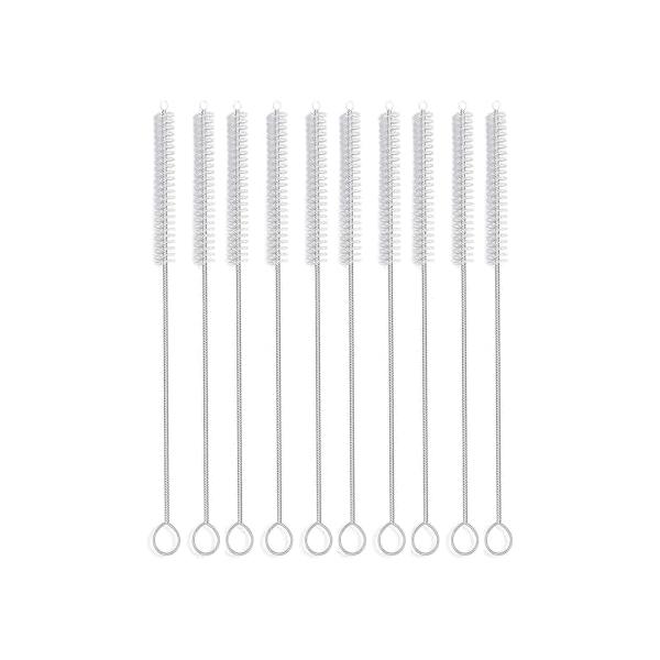 Silver color/10*50*220/duo-5-・商品仕様：サイズ：(約)長さ220mm、数量:10本入り・高品質の素材：ストローブラシとストローブラシはステンレス製で、良好な弾力性、柔らかく、耐久性、錆びない、変形しにくい、良い...