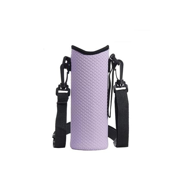 パープル/シングル/KA-218M・Color:パープル・パッケージ個数:1・サイズ：約高さ21ｘ幅8cm（弾力性あり、購入前のサイズ測定をお勧め）・材質：ネオプレン、ポリエステル、プラスチック・主に水筒の持ち運びに便利で、水筒への損傷を減...