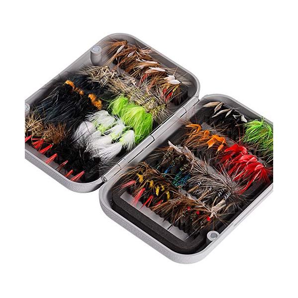 磁気フライボックスセットC: 64本 (磁気フライボックス)/64本/-・Color:セットC: 64本 (磁気フライボックス)・パッケージ個数:64・BASSDASH フライセット C・64本セット完成フライ・毛ばりサイズ：#4  #6 ...