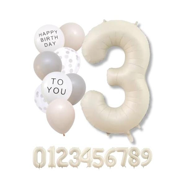 くすみホワイト/3/-・Size:3Color:くすみホワイト・バルーン付き数字バルーンくすみカラーの数字バルーン＋お誕生日風船＋クリアドットバルーン＋グレーバルーン＋グレージュバルーンのセットです。お誕生日の飾り付けにインパクト大白い壁に...