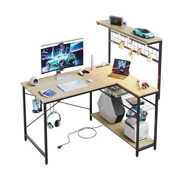 モダンオーク/幅107cm/Bestier・Color:オークSize:幅107cm・再進化Type-Cを搭載したデスクが新登場Bestierの最新のL字デスクは、従来のコンセント付きデスクを全面的に更新しました。2つのAC差込口、1つのT...