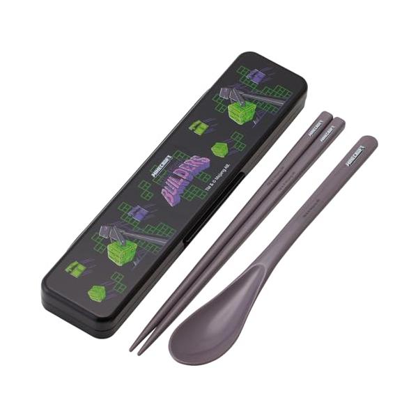 マインクラフト/-/CCS3SA-72333・パッケージ個数:1・サイズ：横18.8×縦4.7×高1.8cm、箸・スプーン：18cm・材質：ABS樹脂、箸：メタクリル樹脂、フタ：AS樹脂、クッション：シリコン樹脂・原産国：日本