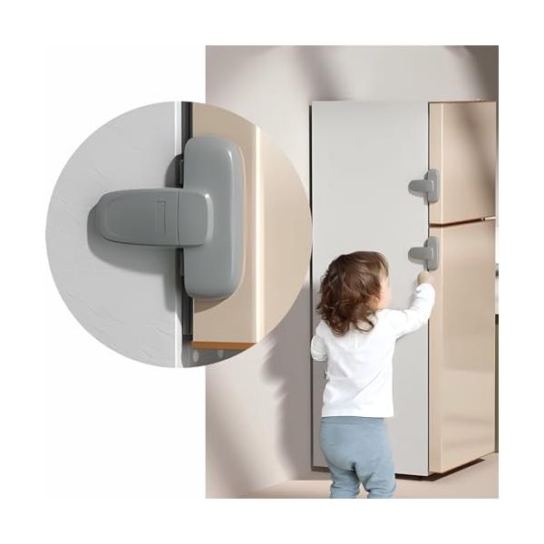 グレー（1個）/-/-・Color:グレー（1個）・パッケージ個数:1・??冷蔵庫ロック、幼児のイタズラ対策に（不注意して、物が溶けて） 行き場のない赤ちゃんの好奇心の中には、どれだけの安全上のリスクが潜んでいるのでしょうか？なぜこの冷蔵庫...