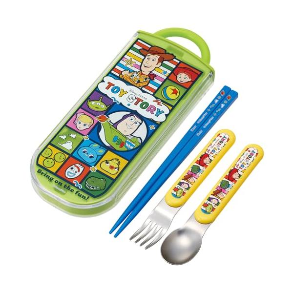 カジュアルトイストーリー/-/TACC2AG・Color:トイストーリーPatternName:トリオセット・パッケージ個数:1・サイズ：横19.8×縦7.6×高1.7、箸：16.5、スプーン・フォーク：13cm・材質：フタ・箸：AS樹脂、...