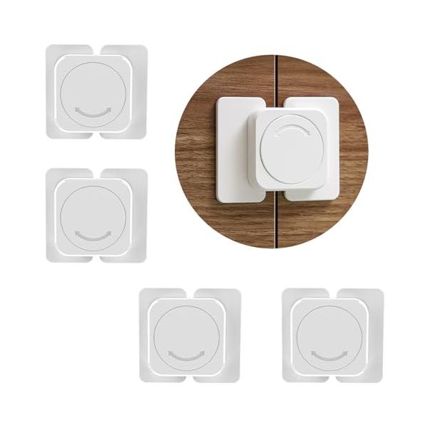 ホワイト/-/Z008・Shape:平角ロック・赤ちゃんやワンちゃん・ねこちゃんのイタズラで引き出しを勝手に開けたり、災害が起こった時に引き出しが飛び出るのを防止します。 地震対策にもオススメです。・取付は、強力な両面テープです。剥離紙を剥...