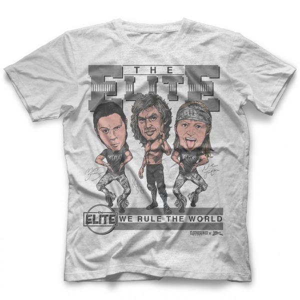 THE ELITE(Kenny Omega &amp; The Young Bucks)「ジ・エリート（ケニー・オメガ＆ヤングバックス） “ウィ・ルール・ザ・ワールド” Tシャツ」（CLOTHESLINED APPAREL Notz 90’...