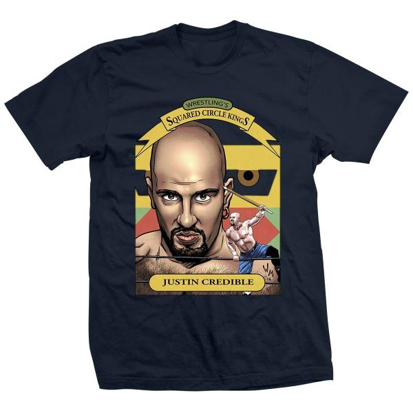 Justin Credible「ジャスティン・クレディブル “スクエアード・サークル・キング” Tシャツ」この商品はアメリカProWrestlingTees.comからのお取り寄せになります（受注生産）。入荷までおよそ1ヶ月ほどかかります。...
