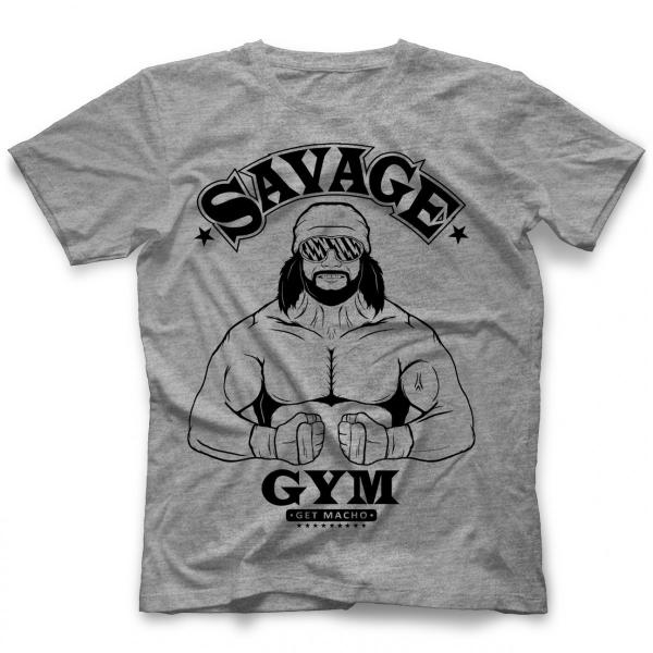 《USインポート アメリカプロレスTシャツ 海外限定 日本未発売》"MACHO MAN" Randy Savage「マッチョマン・ランディ・サベージ “サベージ・ジム （グレー）” Tシャツ」この商品はアメリカProWrestlingTee...