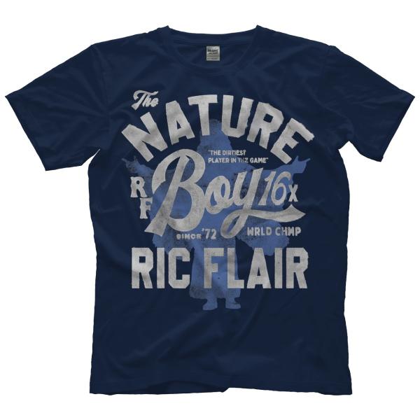 “狂乱の貴公子” リック・フレアー "Dirtiest Player In The Game" RIC FLAIR オフィシャルTシャツ（アメリカ直輸入Tシャツ）NWA、WWF、WCWの各世界王座を16度も獲得したことから、「16回の世界王...
