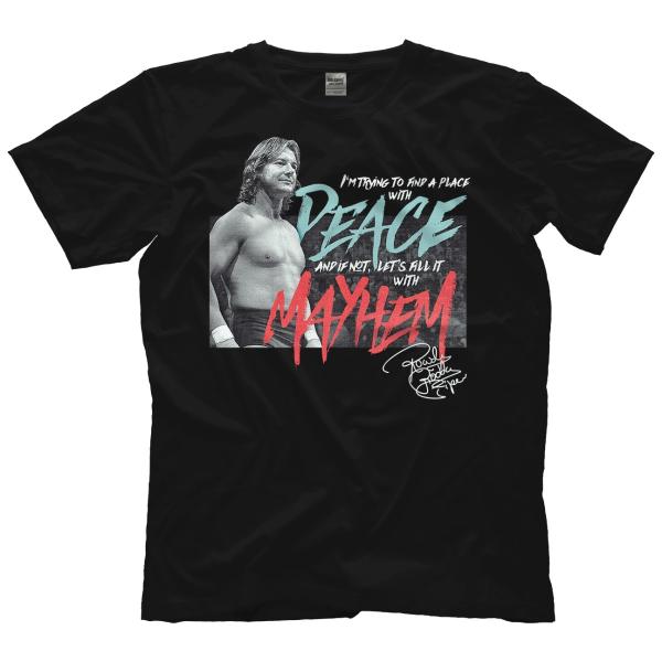 "Rowdy" Roddy Piper “ホット・ロッド” ロディ・パイパー メイヘム Tシャツ「I'm trying to find a place with peace. And if not, then let's fill it w...