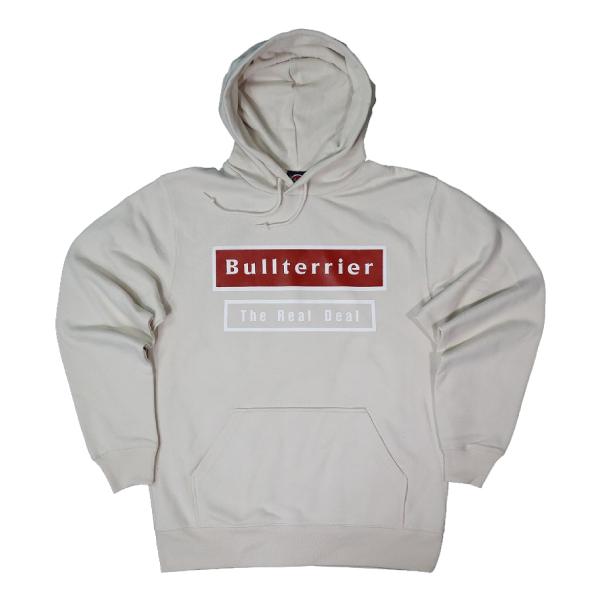 格闘技ブランドBULL TERRIERのフードパーカー。フロント・バックにブルテリアロゴがシルクスクリーンプリントされています。8.4ozの生地を使用したライトな着心地になっております。○サイズ・Sサイズ（丈64cm / 身幅47cm / ...