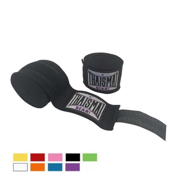 拳を守るために不可欠なバンテージ！手首を固定し、拳をきちんと握ることができ動きをスムーズにしてくれます！カラーも充実の10色！！バンテージを巻きやすいように親指に引っかけるループ付です。巻き終わる際はマジックテープで簡単に止められます。○サ...