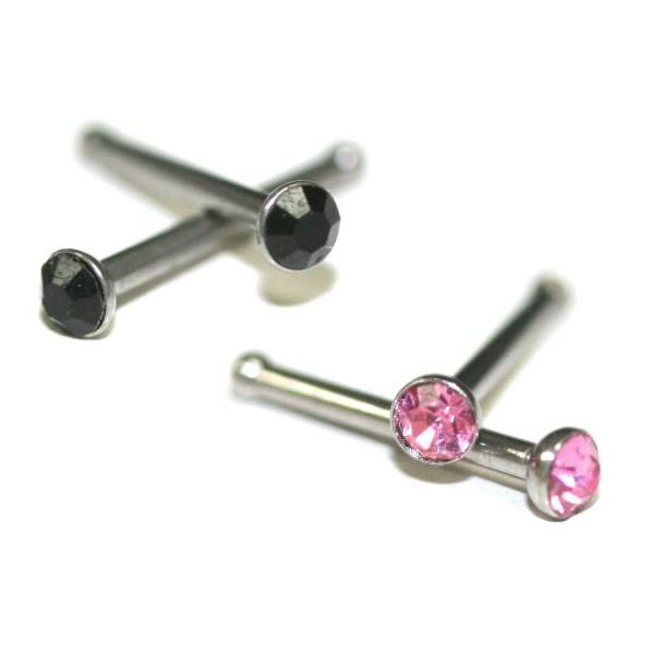 ボディピアス　黒色 【価格】 20G　1個の価格です。 【素材】サージカルステンレス製(医療用) 【個数】１個 【サイズ】20G(0.8mm)長さ 約10mm 先端 2mm シャフト 7.5mm　 【仕様】鼻面の部分は楕円形になり球状のタイ...