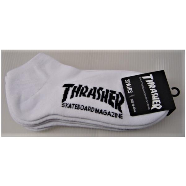 スラッシャー 3足セット ソックス アンクルレングス 足底パイル新品ブランド :THRASHERスラッシャー 品番 :TH-SX204 色 :白/黒 黒/白 サイズ :25~27cm スラッシャーからアンクルソックス、新発売されました。3足...