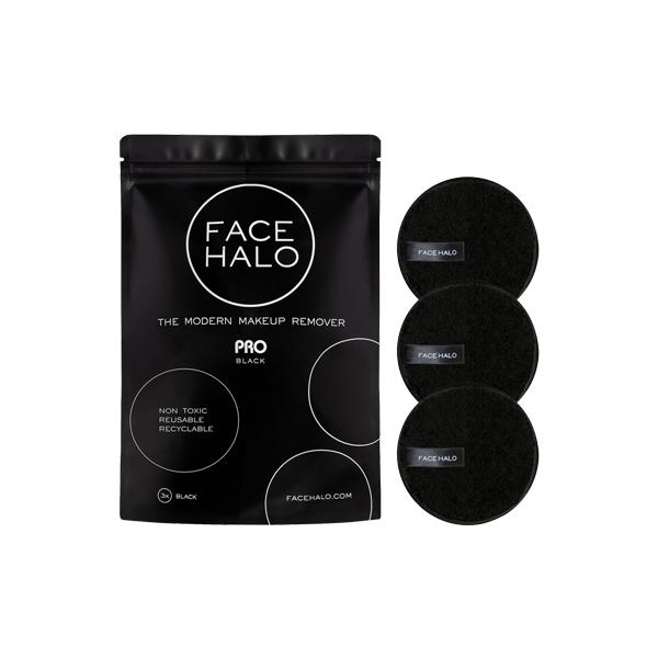商品名：フェイス ハロー クレンジング パッド プロ ブラック容量：3枚 直径約10cmブランド：フェイスハロー FACEHALOプロのアーティストにも愛用されているブラックファイバー。洗顔石鹸 洗顔フォーム 洗顔料 不要 のクレンジングパ...