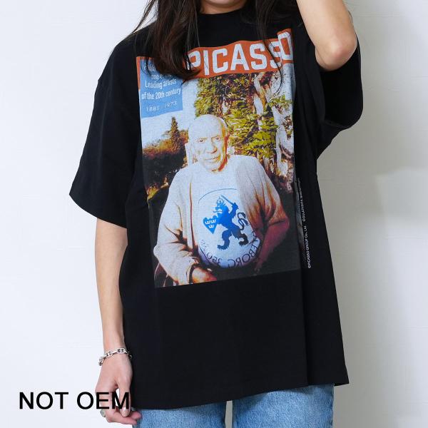 ▼ NOT OEM　/　Guernica TEE【パブロ・ピカソのオフィシャルライセンスアイテム】パブロ・ピカソが表紙を飾るアート雑誌をイメージしたグラフィックに、背中にはピカソが残した名言"GOOD ARTISTS COPY,GREAT ...