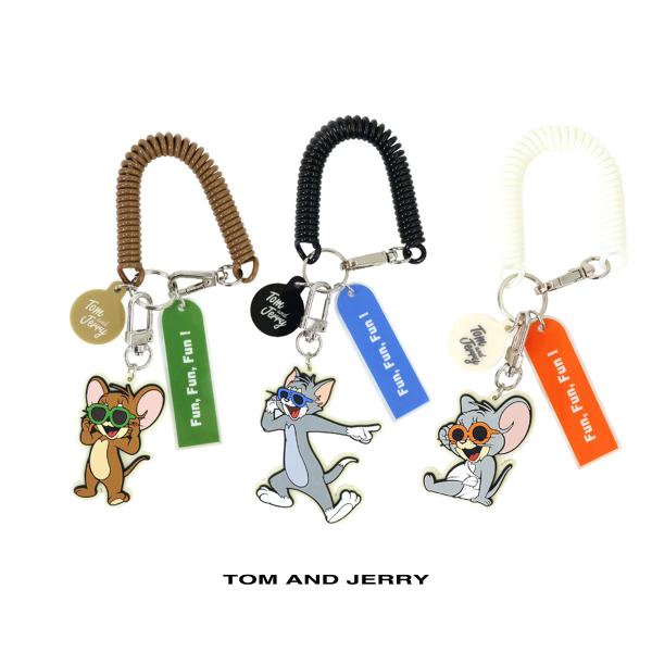 ▼TOM&amp;JERRY（トムとジェリー）公式 / サングラスコイルストラップ W-TJ1545POINT・TOM&amp;JERRY（トムとジェリー）公式ライセンス商品・伸縮可能な便利なコイルストラップ仕様・サングラスをかけたキャラク...