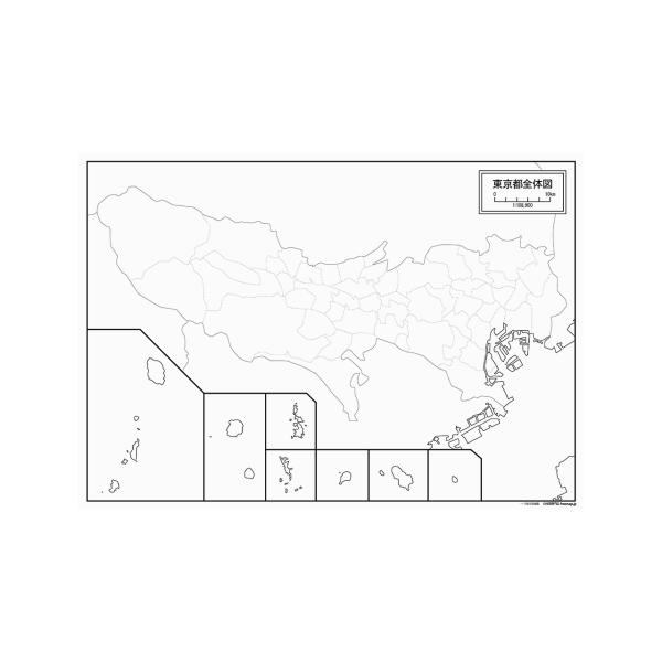 東京都全体の地図ポスター 書ける白地図 2枚入り | 白地図専門店 | SitePromo