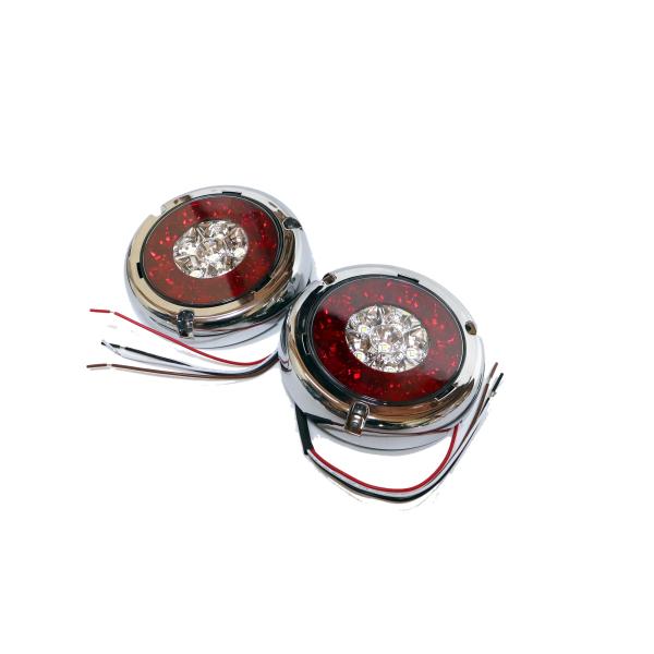24Vトラック用LEDテールランプフルLEDの丸型テールランプです自作でテールランプを作成する際に重宝するアイテムです。2個セットでの価格になります。 商品内容 2個セット24ｖ用 外径140mm片側3連必要な場合は3セット購入してください...