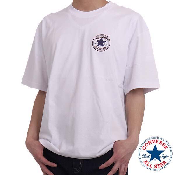 コンバース ポケット付き 半袖tシャツ。オールスターの刺繍柄入りサイズ：M実寸：着丈68cm、肩幅46cm、身幅52cm、袖丈22cm(胸囲)88から96cm(身長)165から175cmサイズ：L実寸：着丈70cm、肩幅48cm、身幅54c...