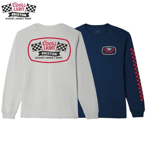 【BRIXTON X COORS LIGHT】【DESIGN】柔らかく通気性の高いコットンブレンド素材で仕立てられたロングスリーブTシャツ。軽やかな着心地と、レースから着想を得た大胆なフィニッシュラインモチーフを落とし込みました。鮮やかなス...