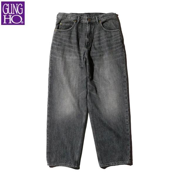 GUNG HO / DENIM TAPARED PANTSストーンウォッシュ加工を施したデニムパンツ。程よくテーパードを聞かせたリラックスシルエットのワイドデニム。柔らかいデニムを使用しており、落ち感・履き心地も良い一本となっています。・ベ...
