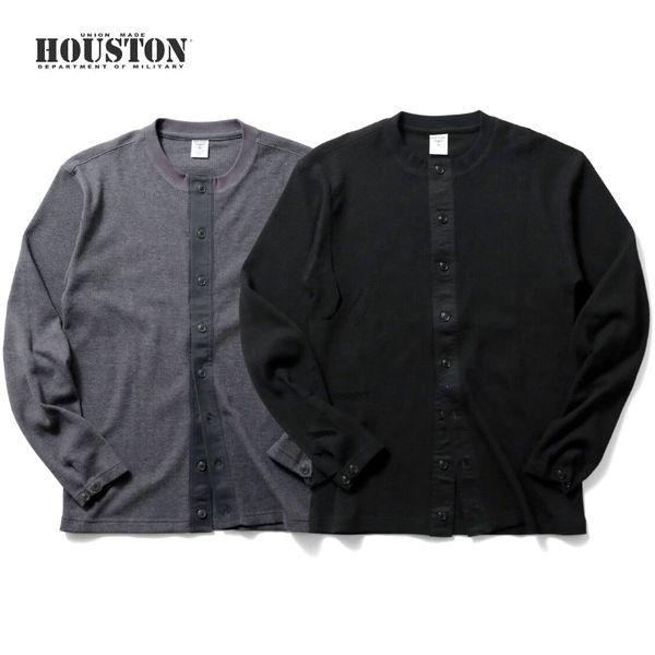 HOUSTON / WAFFLE FULL OPEN CREWNECK有りそうで無かった、フルオープンのサーマル。首元は伸縮性のあるリブ仕様。袖口はダブルボタンで手首のフィット感を調節することが出来ます。生地には速乾性のあるポリエステルと吸...