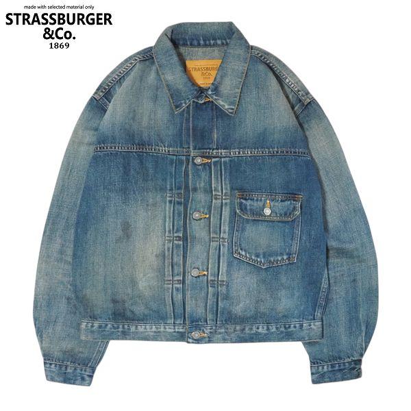 STRASSBURGER&amp;Co. / 12.5oz SALLY FOX SELVEDGE 1st DENIM JACKET WWIIデニム加工の技術により、リアルなエイジングを再現したデニムジャケットです。通常の着用では色落ちさせる...