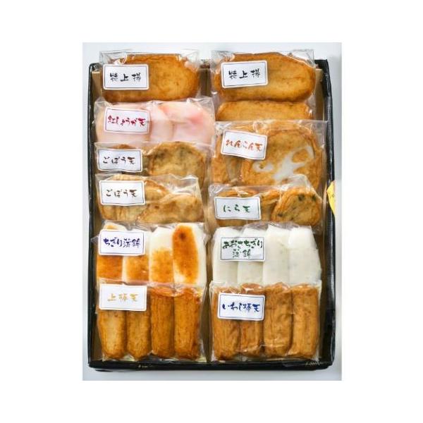 《内容量》・にら天（１５ｇ）×３・紅しょうが天（１５ｇ）×３・ごぼう天（１５ｇ）×６（３個×２）・特上揚（３０ｇ）×４（２個×２）・あおさちぎり蒲鉾（２０ｇ）×４枚・上棒天（１５ｇ）×４・ちぎり蒲鉾（２０ｇ）×４・れんこん天（４５ｇ）×２・...