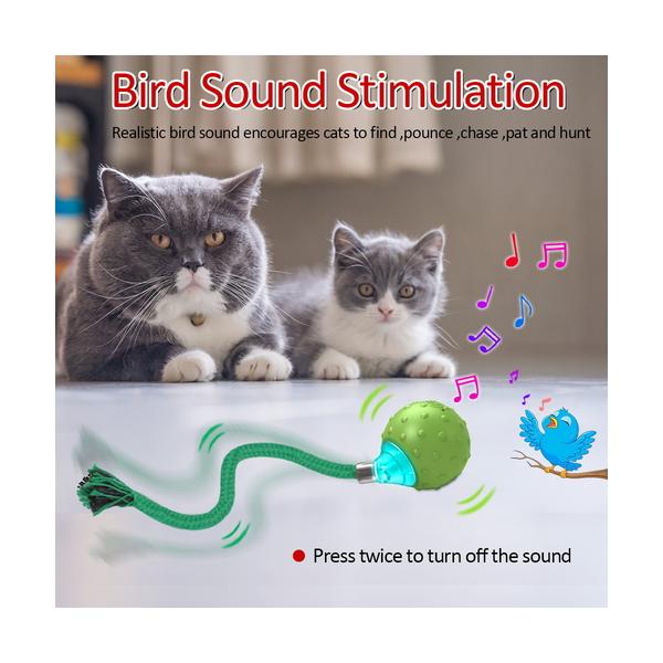 回って動く鳥のサウンド付き電動おもちゃです。 ボタン1つで3つのモードに切り替え。5分間作動するとスタンバイモードに切り替わり、1時間後再び30秒作動します。スタンバイモード中にペットが触れると再び5分間動作します。猫の本能を刺激する鳥のサ...