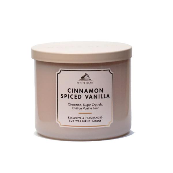 アメリカで大人気のBath&amp;BodyWorksのキャンドルです。14.5 oz. Filled CandleCinnamon Spiced Vanilla シナモン・スパイス・バニラ内容量：14.5oz / 411gナチュラルエッセ...