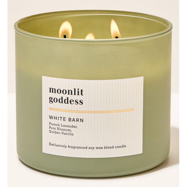 アメリカで大人気のBath&amp;BodyWorksのキャンドルです。14.5 oz. Filled CandleMoonlit Goddess　（ムーンリット・ゴッデス）■香り■フレンチラベンダー、洋梨の花、ゴールデンバニラ内容量：14...