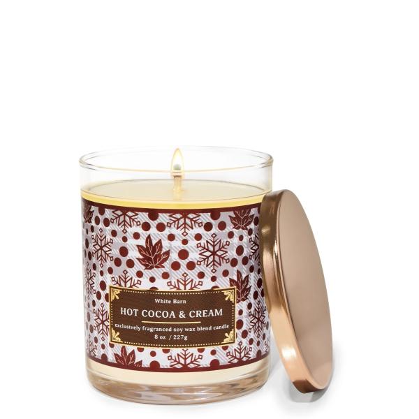 【バスアンドボディワークス/Bath&amp;Body Works】Hot Cocoa &amp; Cream (ホットココア＆クリーム)内容量：8oz / 227gナチュラルエッセンシャルオイルをブレンドしたキャンドル♪温かみのあるキャン...