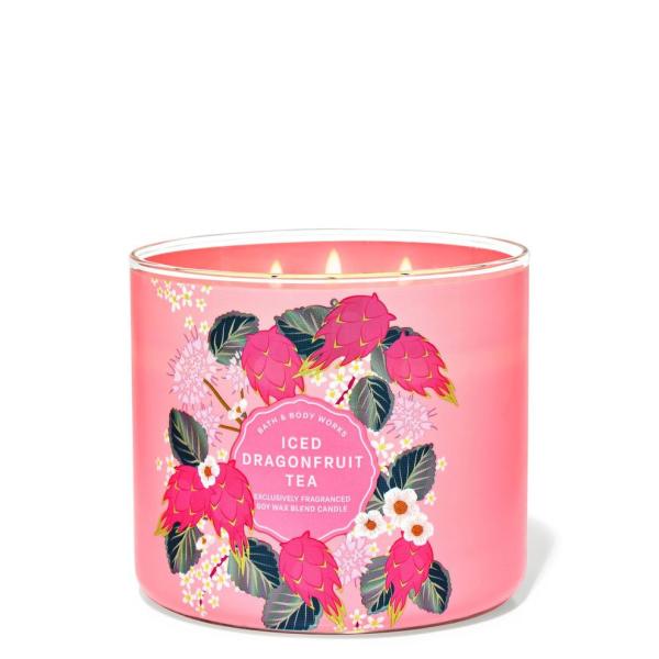 【バスアンドボディワークス/Bath&amp;Body Works】Iced Dragonfruit Tea　（アイスドラゴンフルーツティー）★ここが最高！Bath&amp;BodyWorksキャンドルの魅力★・最大45時間たっぷり使える！...