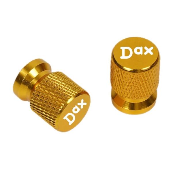 Dax 文字入りエアーバルブキャップ 2個入りオーリングなしマフラー 外装 メッキ カーボン グリップ ミラー タイヤ ホイール 等のカスタムもいいですが、足元のドレスアップにいかがでしょうか？