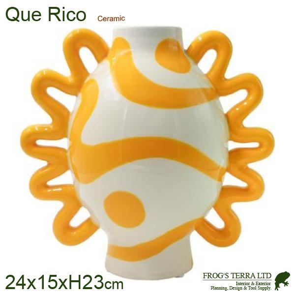 花器（花瓶/フラワーベース）ベルギー Que Rico【外寸】W24cm×D15.5cm×H23.5cm（内口直径?cm）【材質】セラミック製 防水※サイズは目安であり多少前後する場合がございます。※画面上の色はブラウザや設定により、実物は...