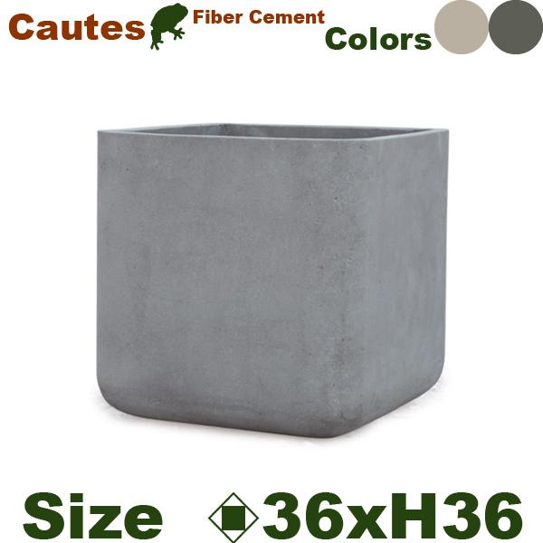 植木鉢（プランター/ポット）【外寸】口36cm×H36cm（内口30cm）【重量】14.5kg【容量】30リットル【材質】セメント、ファイバーグラス繊維【色】ベージュ、グレイからお選び下さい【底穴】あり※セメント製品の特性として環境によりク...