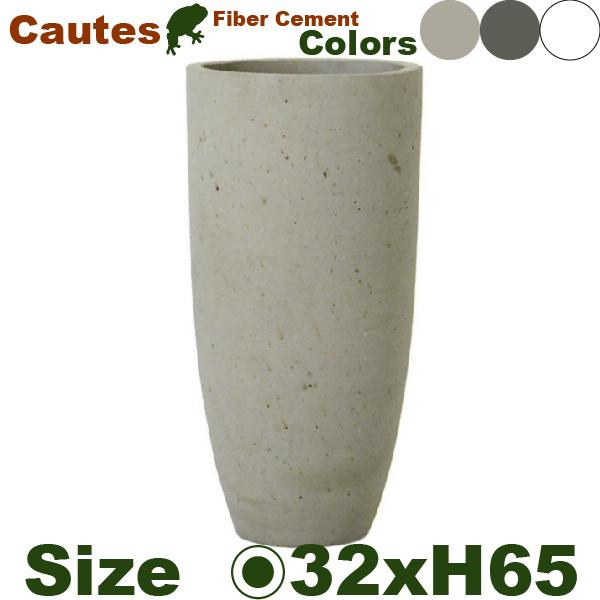 植木鉢（プランター/ポット）【外寸】直径32cm×H65cm（内直径27cm）【重量】11.5kg【容量】37リットル【材質】セメント、ファイバーグラス繊維【色】ベージュ、グレイ、ホワイトウォッシュからお選び下さい【底穴】あり※セメント製品...