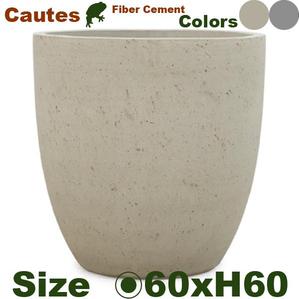 植木鉢（プランター/ポット）【外寸】直径60cm×H60cm（内直径53cm）【重量】30kg【容量】110リットル【材質】セメント、ファイバーグラス繊維【色】セメント、グレイからお選び下さい【底穴】あり※セメント製品の特性として環境により...