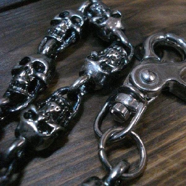 バイカー/ミニドクロ/髑髏/スカル/ウォレットチェーン/メンズ/アクセサリー/ブランド/黒/シルバー/ユニセックス/メンズファッション/通販/ブランド/バイカーズ/バイカーファッション/アメカジ/サイズ：長さ60cm素材：合金カラー：ニッケ...